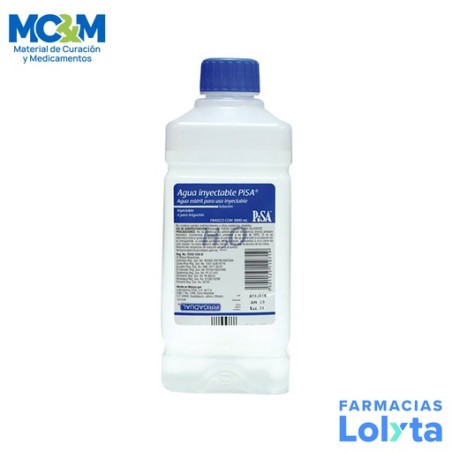AGUA INYECTABLE ESTERIL 1000 ML INYECTABLE O IRRIGACION LAB PISA ...