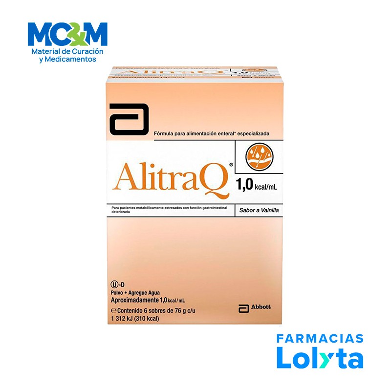 ALITRAQ FORMULA PARA ALIMENTACION ENTERAL 76 G C/6 SOBRES POLVO SABOR ...