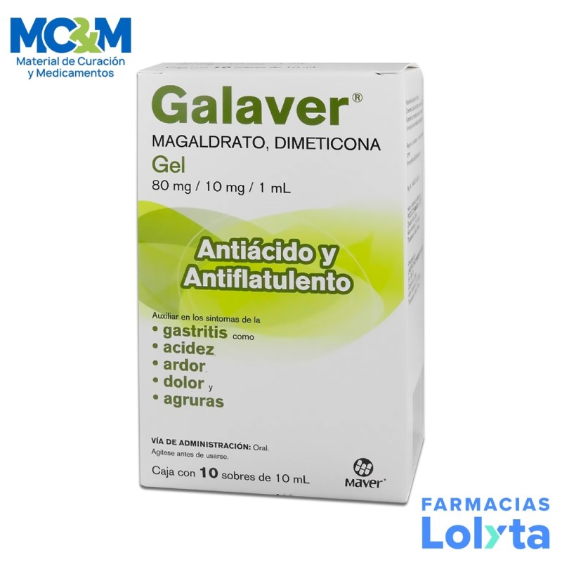 MAGALDRATO DIMETICONA GEL 80/10 MG/ML C/10 SOBRES 10 ML GALAVER LAB ...